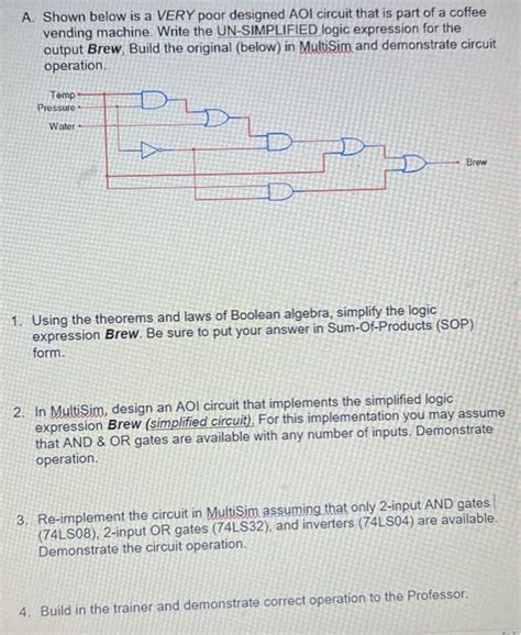 Solved A Shown Below Is A Very Poor Designed Aoi Circuit Chegg