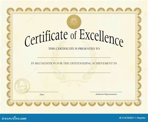 Award Of Excellence Certificate Template Midi