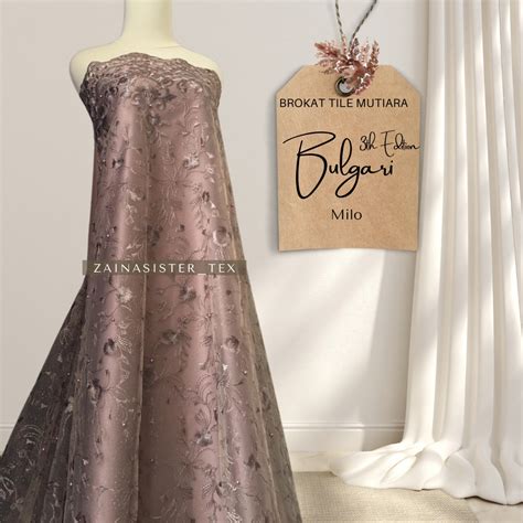 Jual Bahan Kain Kebaya Brokat Brukat Tile Mutiara Bordir 1 2 Meteran