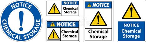 Notice Chemical Storage Symbol Sign On White Background Stock Vector