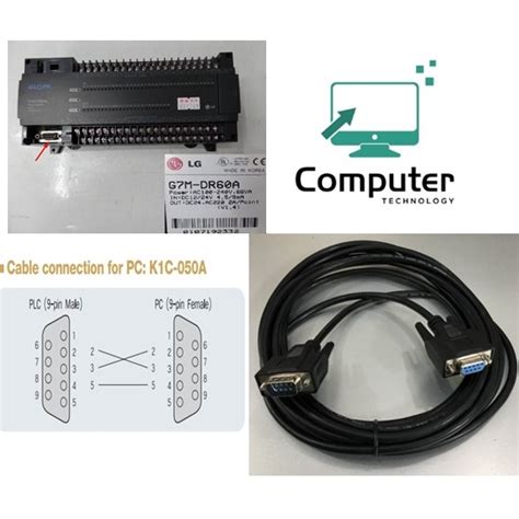 Cáp Lập Trình Programming Cable K1c 050a 5m Kết Nối Ls Plc Glofa Gm Series Gm4 Gm6 Gm7u Mg7