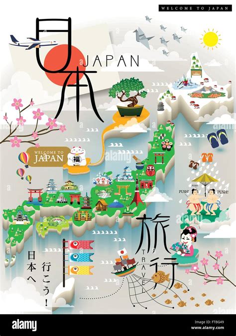 Japan Travel Map With Famous Attractions Japan Travel And Lets Go To