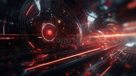 Abstract Technology Burst With Glowing Wires And Particles In Motion