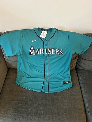 Nike Authentic Seattle Mariners Teal Green Alternate Baseball Jersey Mens Sz Xl Ebay