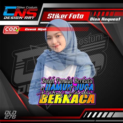 Jual Stiker Cewek Vector Cewek Hijab Sticker Decal Mobil Motor Sticker Custom Sticker Print