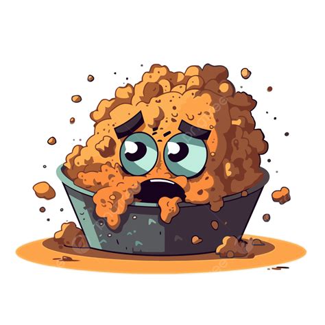 كرتون كرتون الطين شخصية مع تعبير مثير للاشمئزاز المتجه تنهار قصاصة فنية كرتون Png والمتجهات