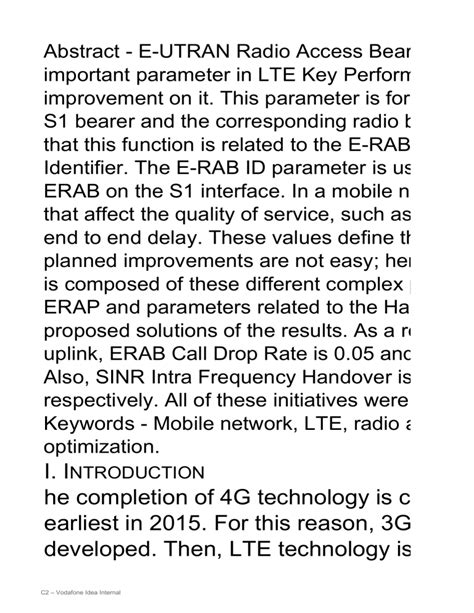 Lte Network Optimization Erab Performance Analysis