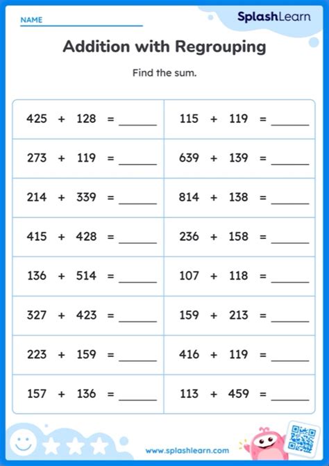 add two 3 digit numbers with regrouping ones horizontal addition