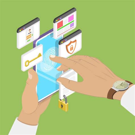 Secure Mobile Fingerprint Authentication Process 69150470 Vector Art At