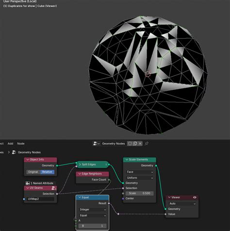 Geometry Nodes Scale Elements With Split Edges Along Uv Seams