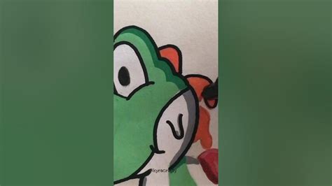 Drawing Yoshi With Posca Pens Shorts Youtube