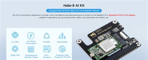 Waveshare Hailo 8 M2 Ai Accelerator Module Compatible