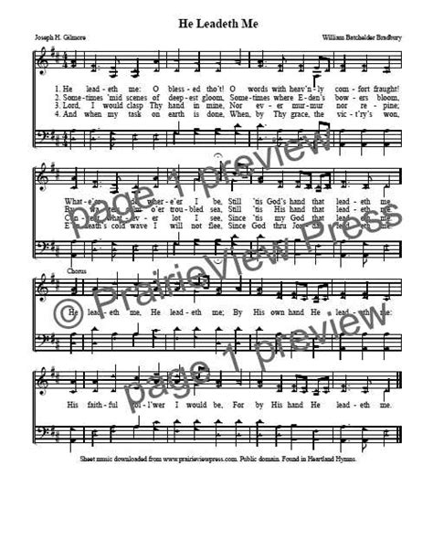 Song He Leadeth Me Prairieview Press