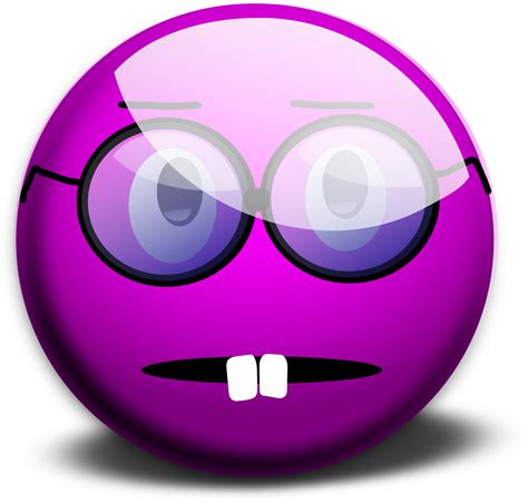 Violet Emoticon Smiley In Glasses Free Image Download