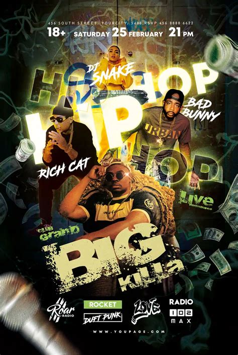 Free Hip Hop Music Concert Poster Template Free Downloads