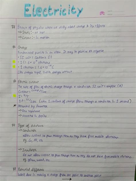 Electricity Notes Pdf