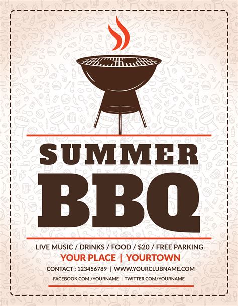 Free Summer Bbq Flyer Template In Adobe Photoshop Illustrator