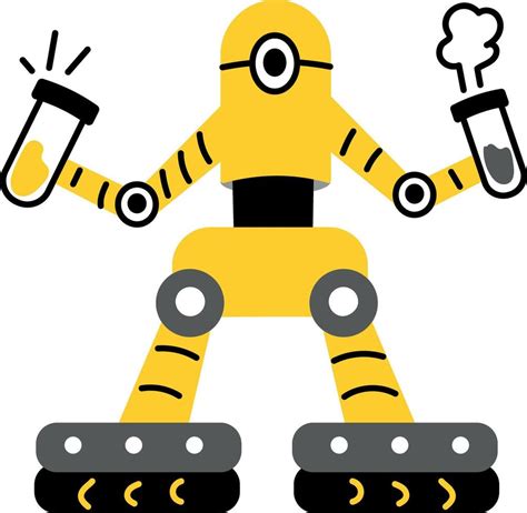 A Flat Style Illustration Of Lab Robot Doing Experiment 57133550 Vector Art At Vecteezy