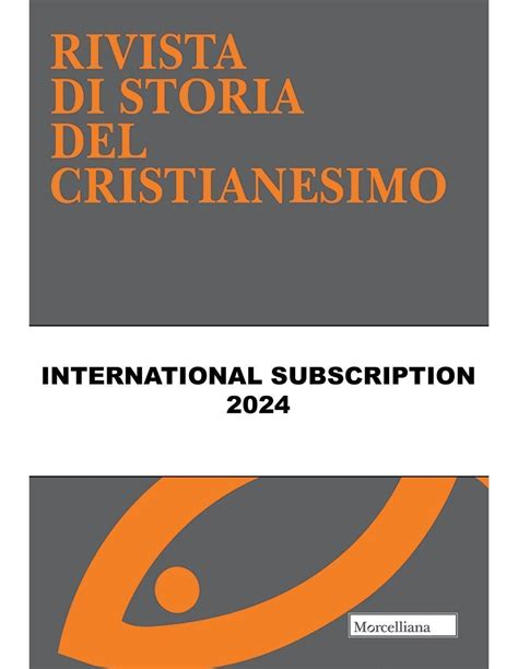 Rivista Di Storia Del Cristianesimo International Subscription 2024
