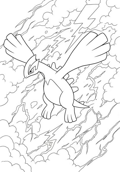 Lugia Pokémon Coloring Page Free Printable