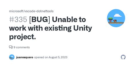Bug Unable To Work With Existing Unity Project · Issue 335 · Microsoftvscode Dotnettools