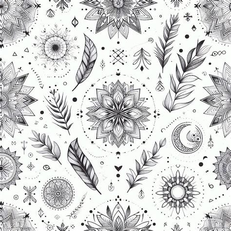 63000 White Boho Pattern Pictures