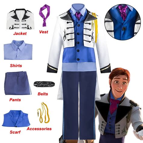 Prince Mens Cosplay Suit Uniform Pants And Tie Halloween Party For