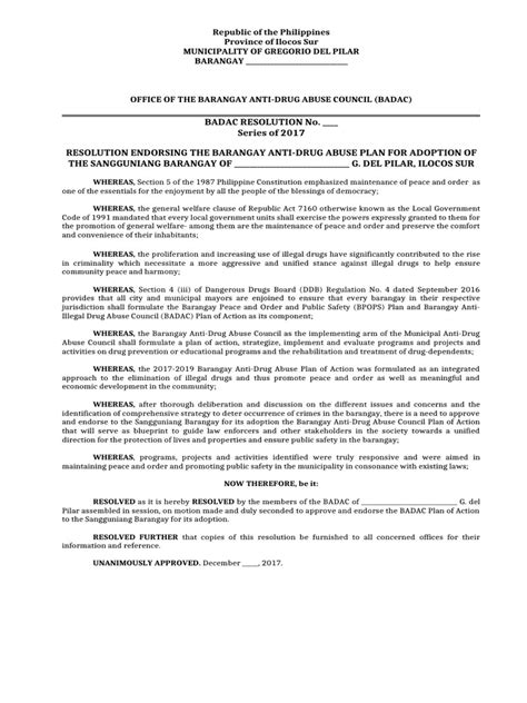 Badac Resolution Endorsing Badac Plan Pdf Justice Crime And Violence