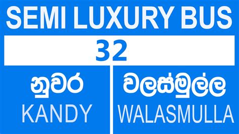 Kandy To Walasmulla Semi Luxury Bus Timetable