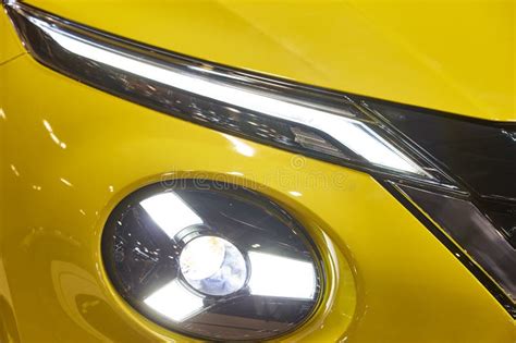 Yellow Car Headlight Detail Elegant Design Car Lights Motor Industry