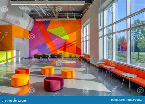 Classroom In A Geometric School Building With Innovative Design And