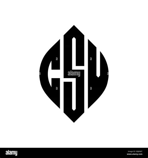 Csv Circle Letter Logo Design With Circle And Ellipse Shape Csv