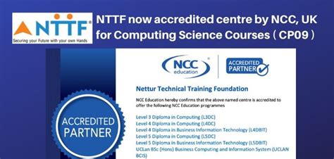 Nttf Is Now Accredited Centre By Ncc Uk For Computing Science Courses