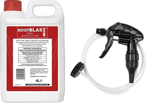 Rootblast Total Weedkiller 4l Extra Strong Glyphosate Weed Killer Spray