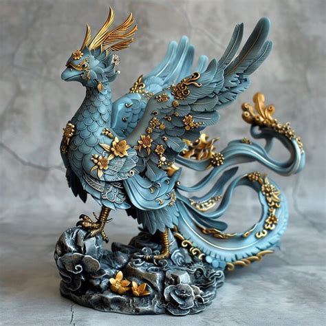 Premium Photo Chinese Phoenix Statue With Long Tail