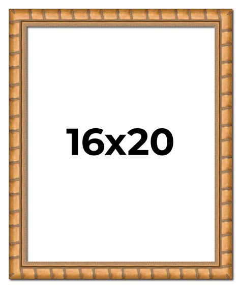 16x20 Frame Gold Real Wood Picture Frame Width 1 5 Inches Interior Frame Depth 0 5 Inches