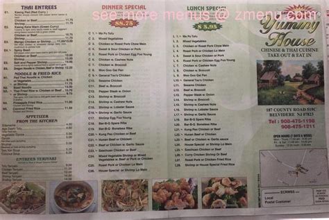 Online Menu Of Yummy House Restaurant Belvidere New Jersey 07823 Zmenu