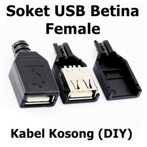 Usb Socket Female Connector Shell Plug 4p Socket Empty Connector Female