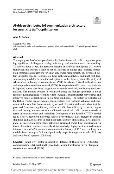 Ai Driven Distributed Iot Communication Architecture For Smart City