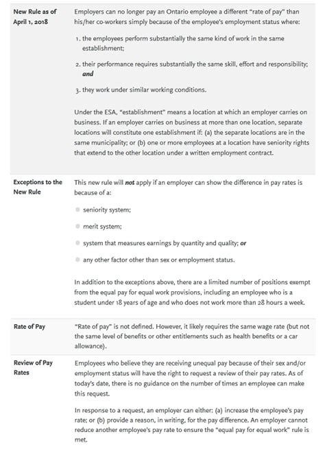 New Equal Pay For Equal Work Provisions In Ontario Limit Ability To Vary Employees Pay Based