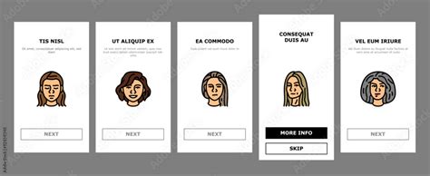 Facial Expression Female Smile Onboarding Mobile Vector Pout Smirk