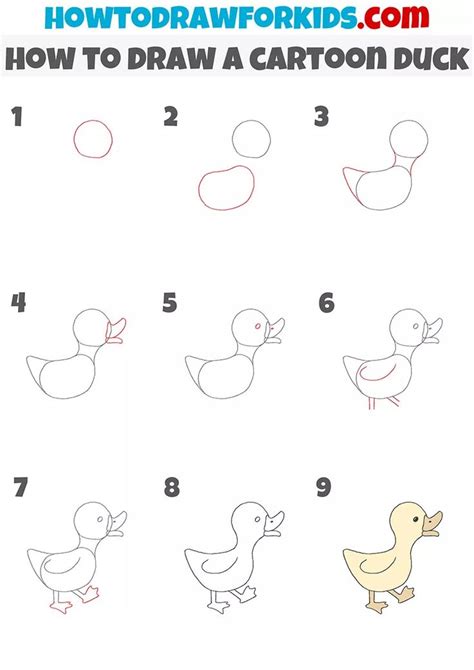 How To Draw A Cartoon Duck Step By Step