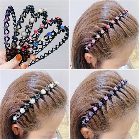Fashion Pearl Non Slip Hairbands Elastic Flower Women Hair Hoop Bands