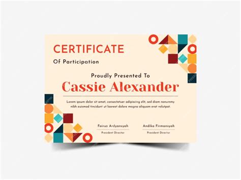 Premium Vector Certificate Shape Colorful