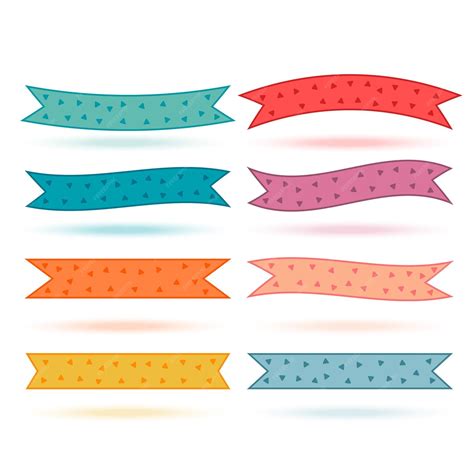 Free Vector Decorative Ribbon Pattern Element Background In Set