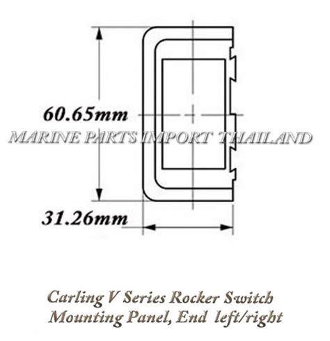 Carling V Series Rocker Switch Mounting Panel End