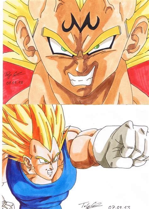 Vegeta Ssj 2 Majin Vegeta By Tolgacorakdrawings On Deviantart