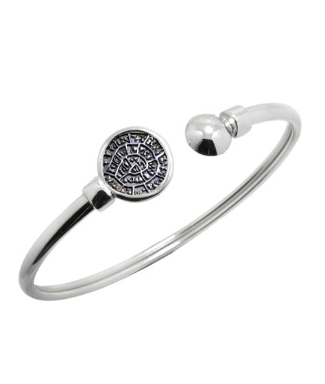 Disk Phaistos Bracelet Handcuff 12mm Silvetron