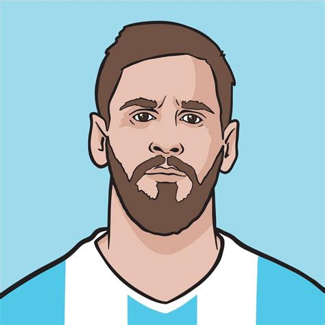 Messi Face Portrait Sketch