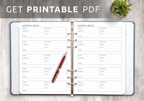 Printable Address Book List